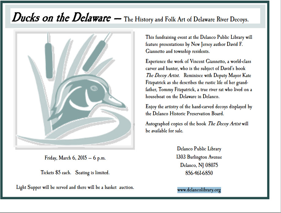 The Decoy Artist Event 4/17 – Delanco, NJ | David Giannetto